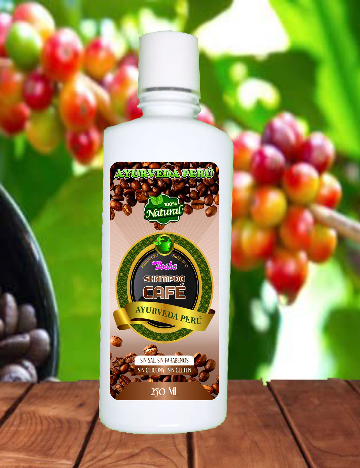 Shampoo de Café | Shampoo sin sales | Ayurveda Perú | Shampoo orgánico